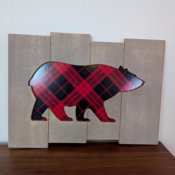 Hobby Lobby | Wall Decor | Buffalo Plaid Bear Wall Decor | Poshmark